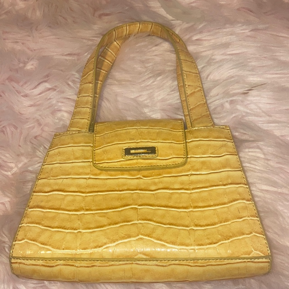 Vintage G By Guess Yellow Crocodile Purse - Gem